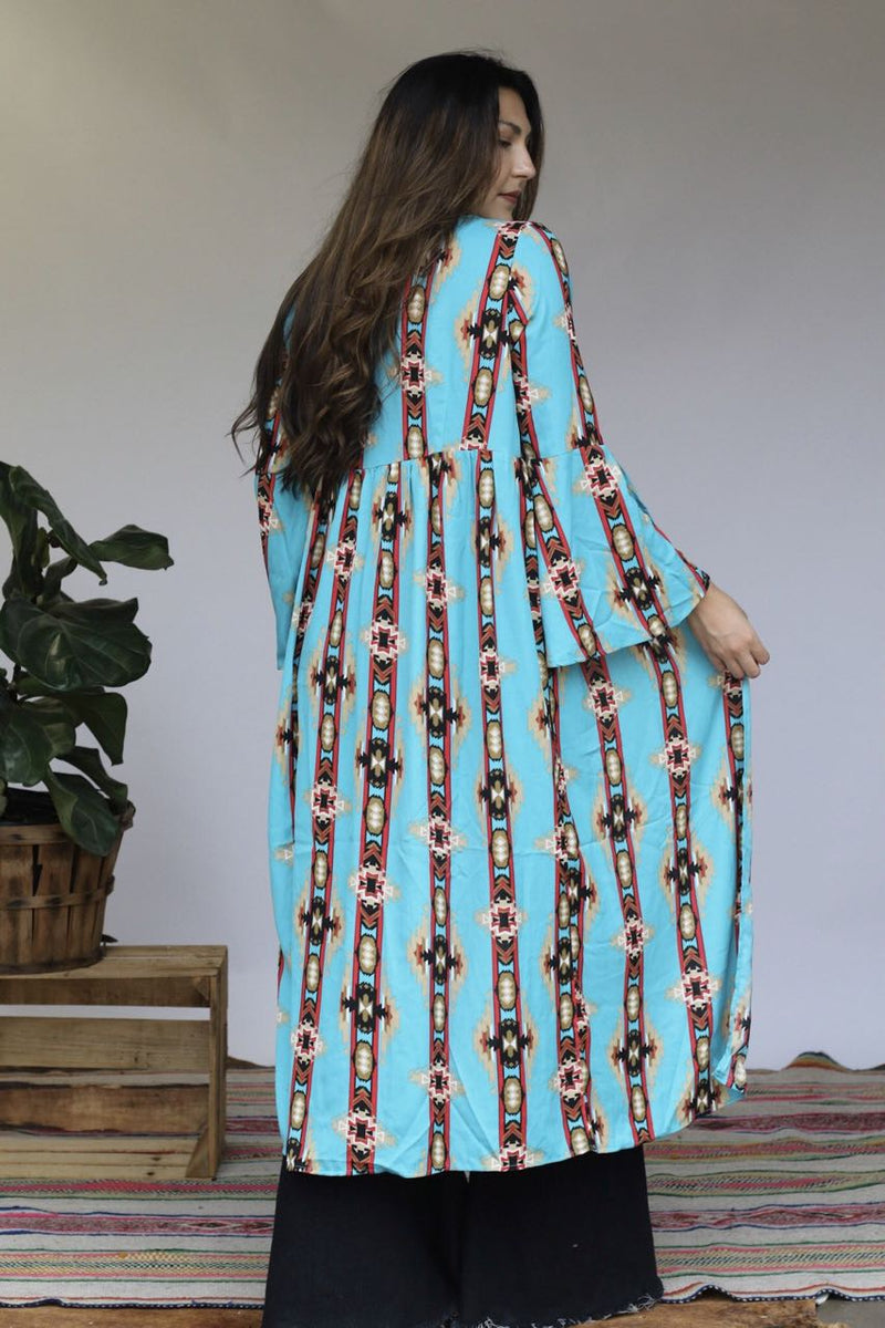 Aztec Chiffon Duster – Running Wild Boutique