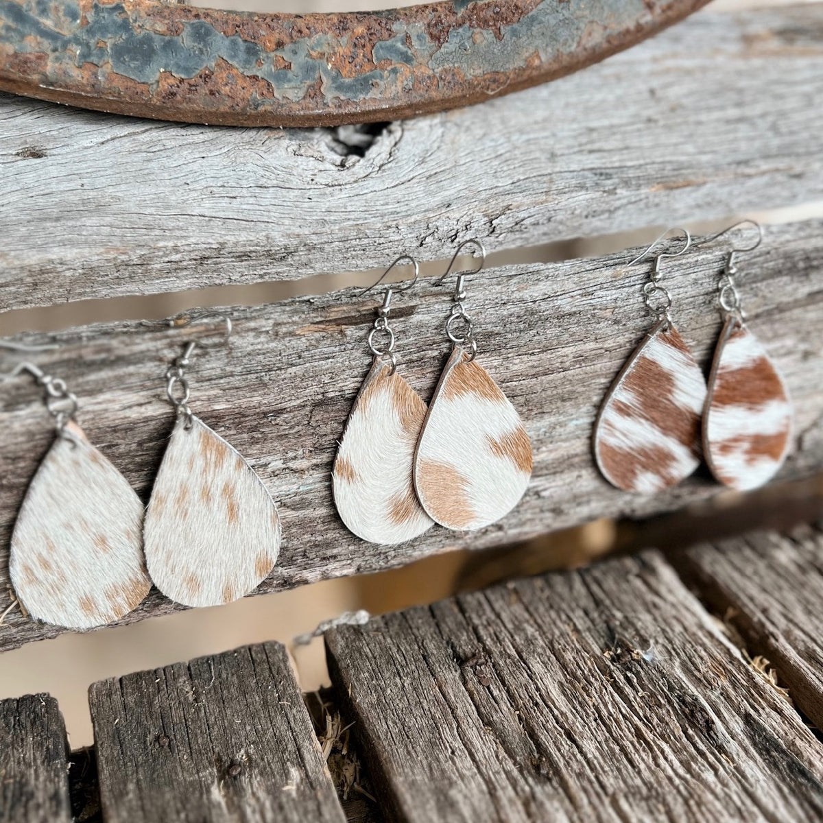 Teardrop Hide Earrings – Running Wild Boutique